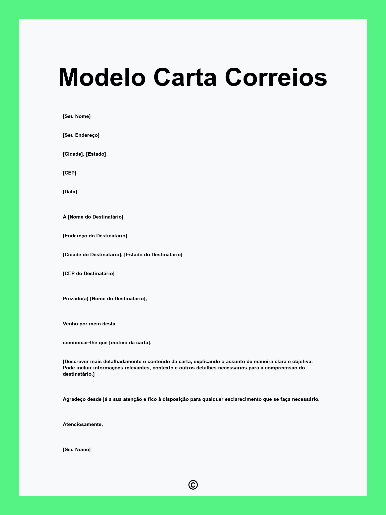 Modelo Carta Correios