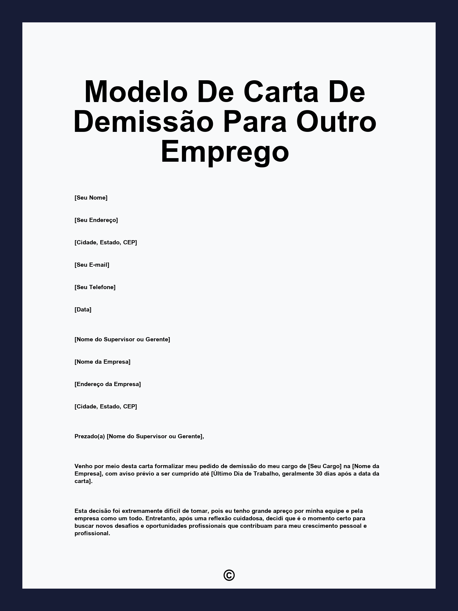 Exemplo De Carta De Demissao De Vendedor