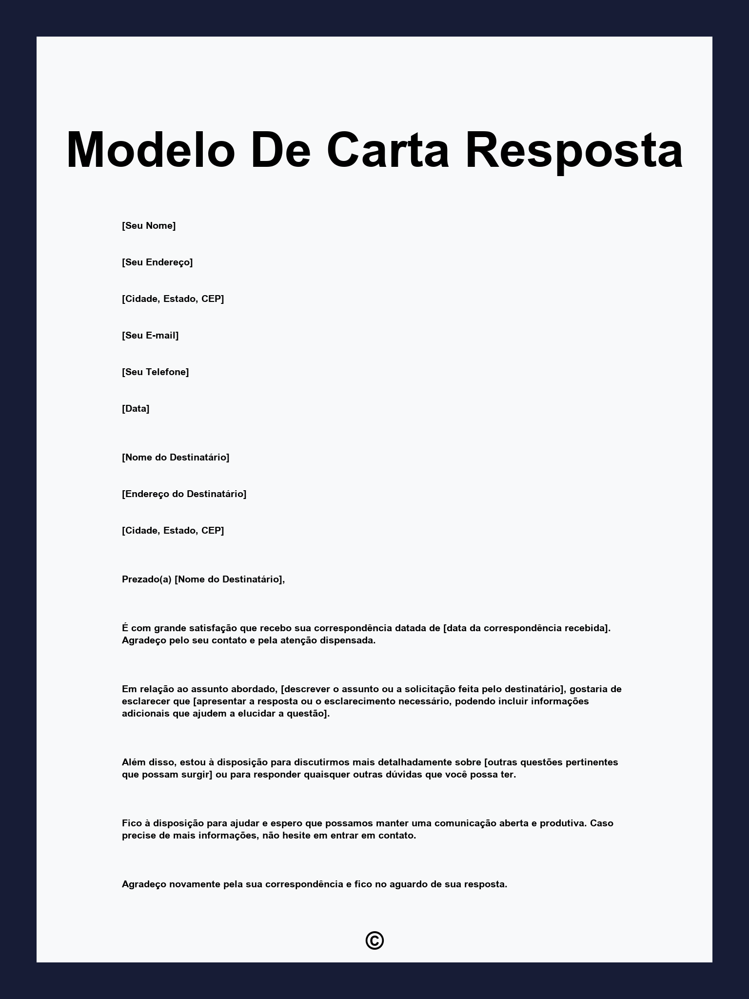 Modelo De Carta Resposta